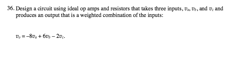 Solved Design a circuit using ideal op amps and resistors | Chegg.com