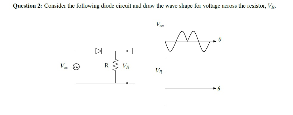 Solved Question 2: Consider the following diode circuit and | Chegg.com