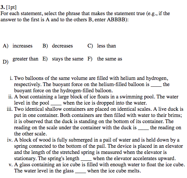 Solved For each statement, select the phrase that makes the | Chegg.com