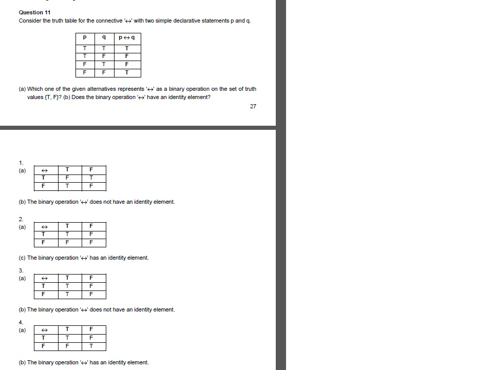 Solved Consider the truth table for the connective ' ' with | Chegg.com