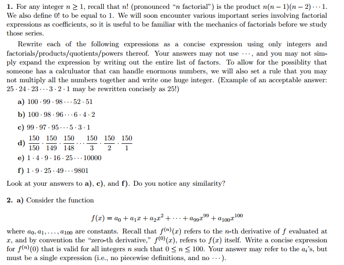 Solved For any integer n greaterthanorequalto 1, recall that | Chegg.com