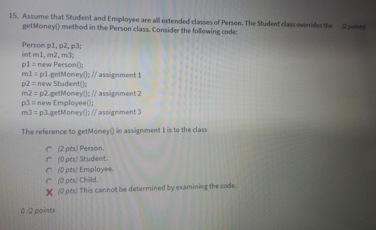 Solved 1. Consider the following incomplete class. (2points) | Chegg.com