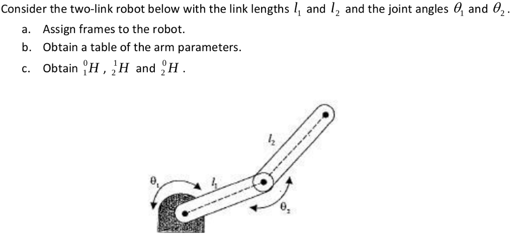 Solved Consider the two-link robot below with the link | Chegg.com