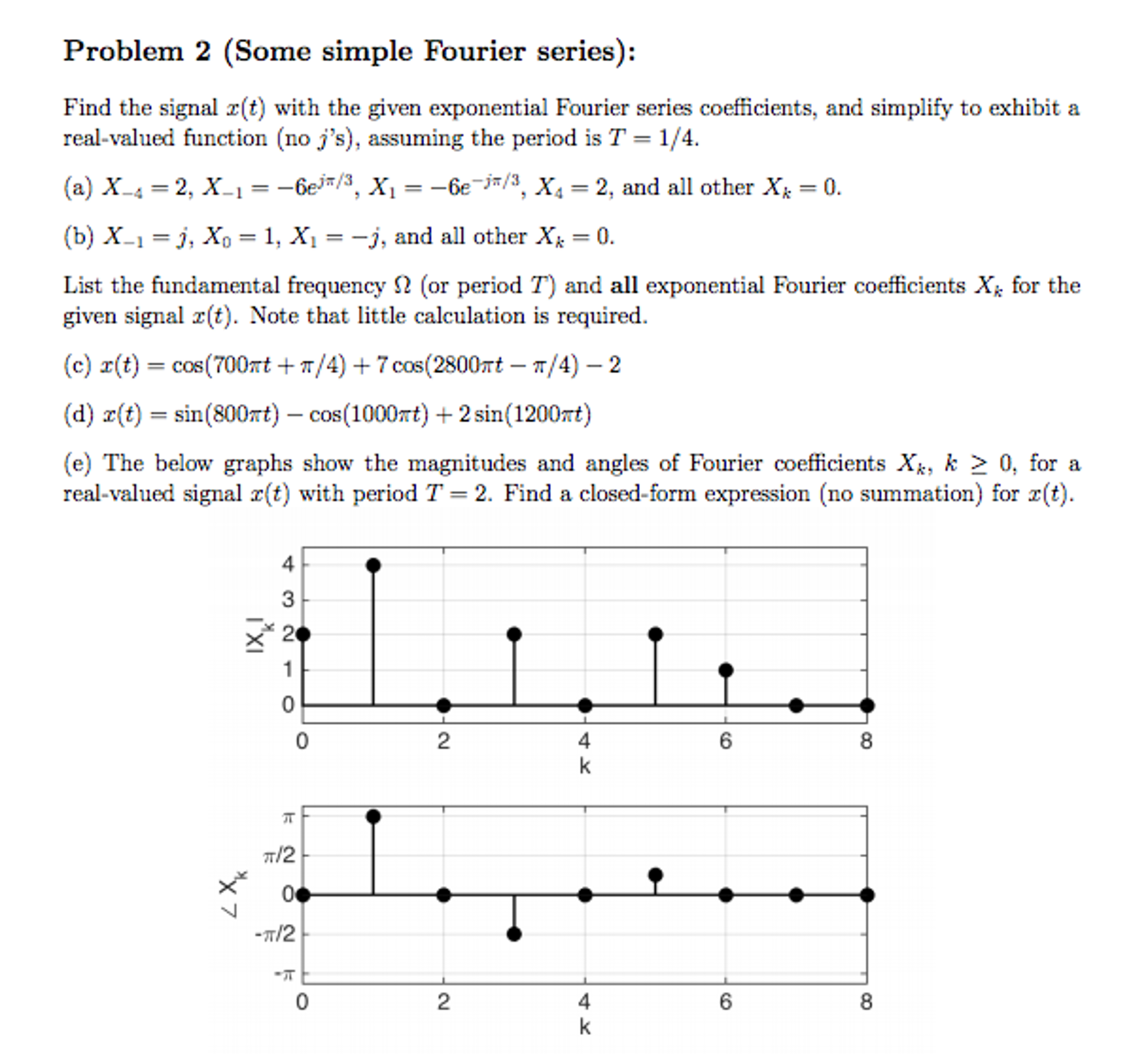 Solved Find the signal x(t) with the given exponential | Chegg.com