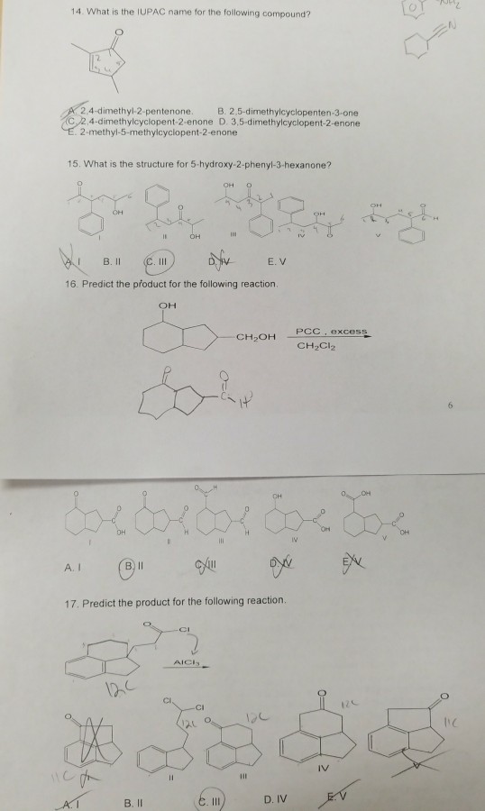 Solved 14. What is the IUPAC name for the following | Chegg.com