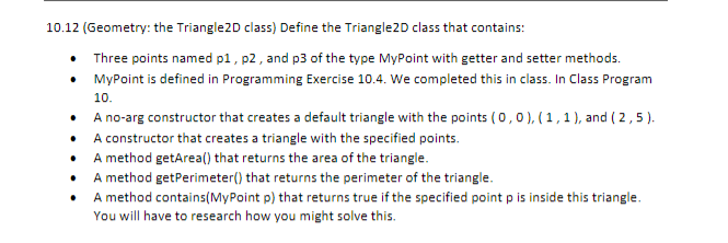 Solved 10.12 (Geometry: the Triangle2D class) Define the | Chegg.com