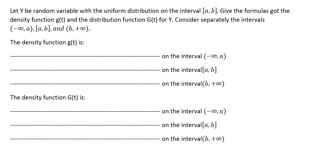 Solved Let Y be random variable with the uniform | Chegg.com