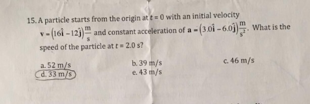Solved A particle starts from the origin at t=0 with an | Chegg.com