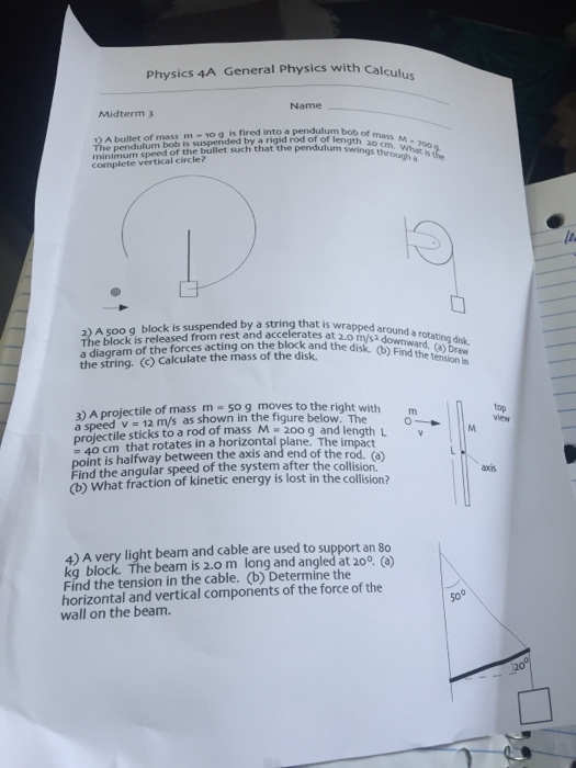 Solved A bullet of mass m - 10 g is fired into pendulum bob | Chegg.com