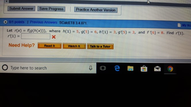 Solved Subemit Anawer Save Progress Pracice Another Version | Chegg.com