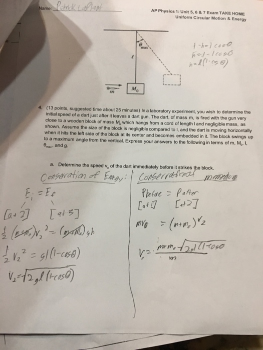 Solved AP Physics 1: Unit 5, 6 & 7 ExamTAKE HOME Uniform | Chegg.com