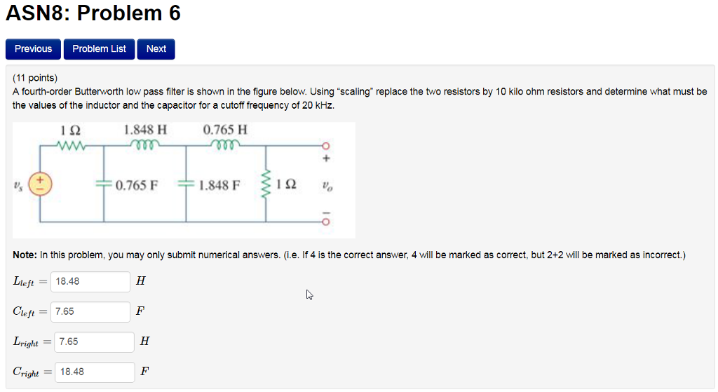 Solved ASN8: Problem 6 Previous Problem List Next (11 | Chegg.com