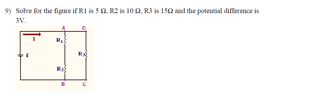 Solved 9) Solve for the figure if R1 is 5 Ω, R2 is 10 Ω, R3 | Chegg.com