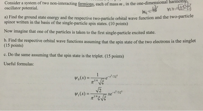 Solved Consider a system of two non-interacting fermions, | Chegg.com
