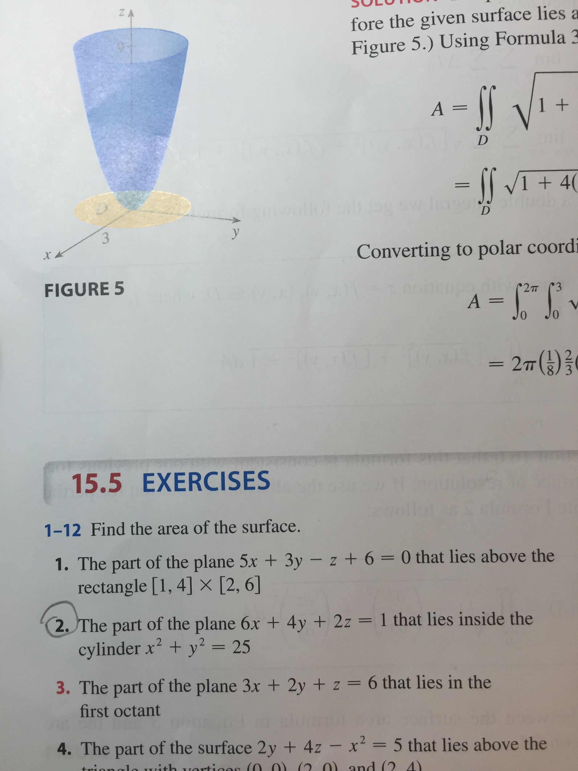 Solved Find The Area Of The Surface The Part Of The Plane