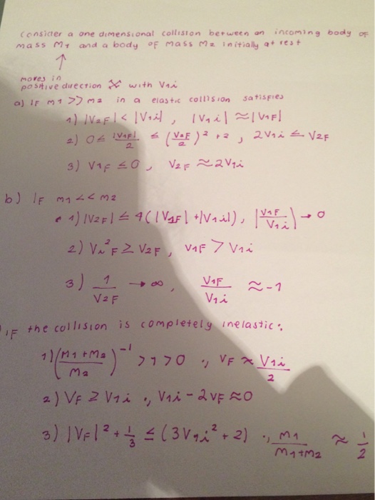 Solved Consiaer a one dimensional collision between an | Chegg.com