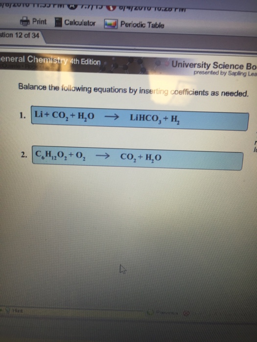 Solved Balance the following equations by inserting | Chegg.com