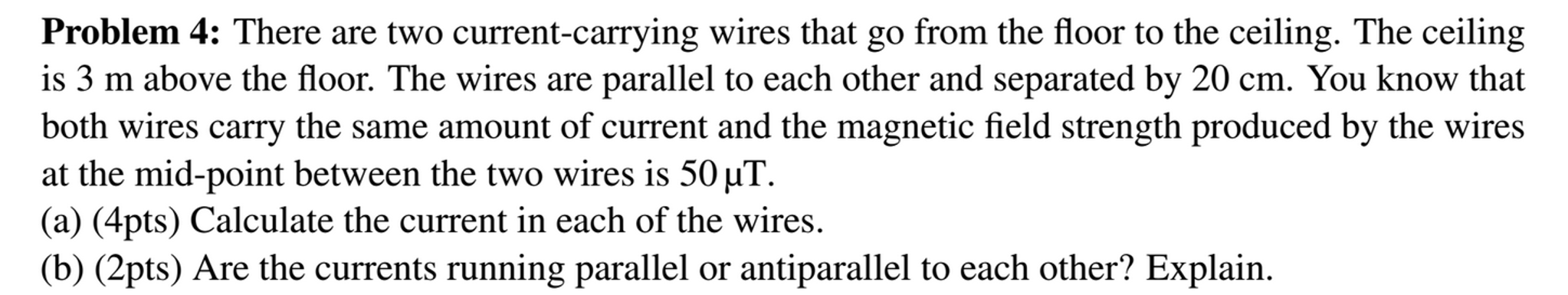 Solved There are two current-carrying wires that go from the | Chegg.com