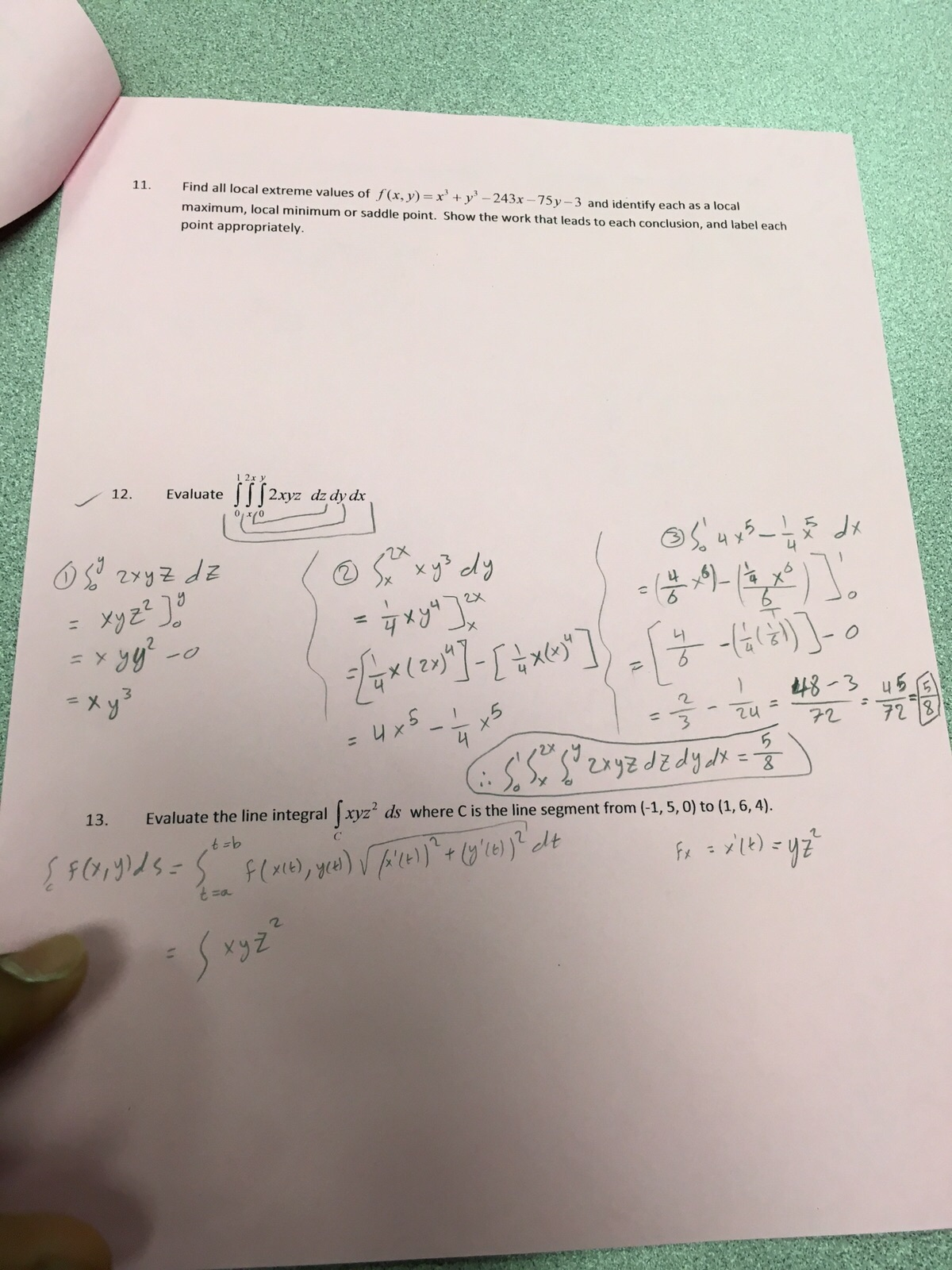 Solved Find all local extreme values of f(x,y) = x^2 + y^3 - | Chegg.com