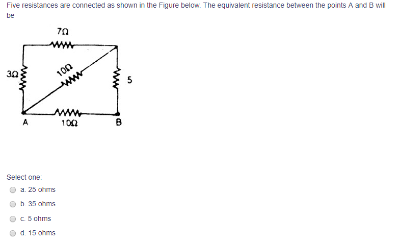 Solved Five resistances are connected as shown in the Figure | Chegg.com