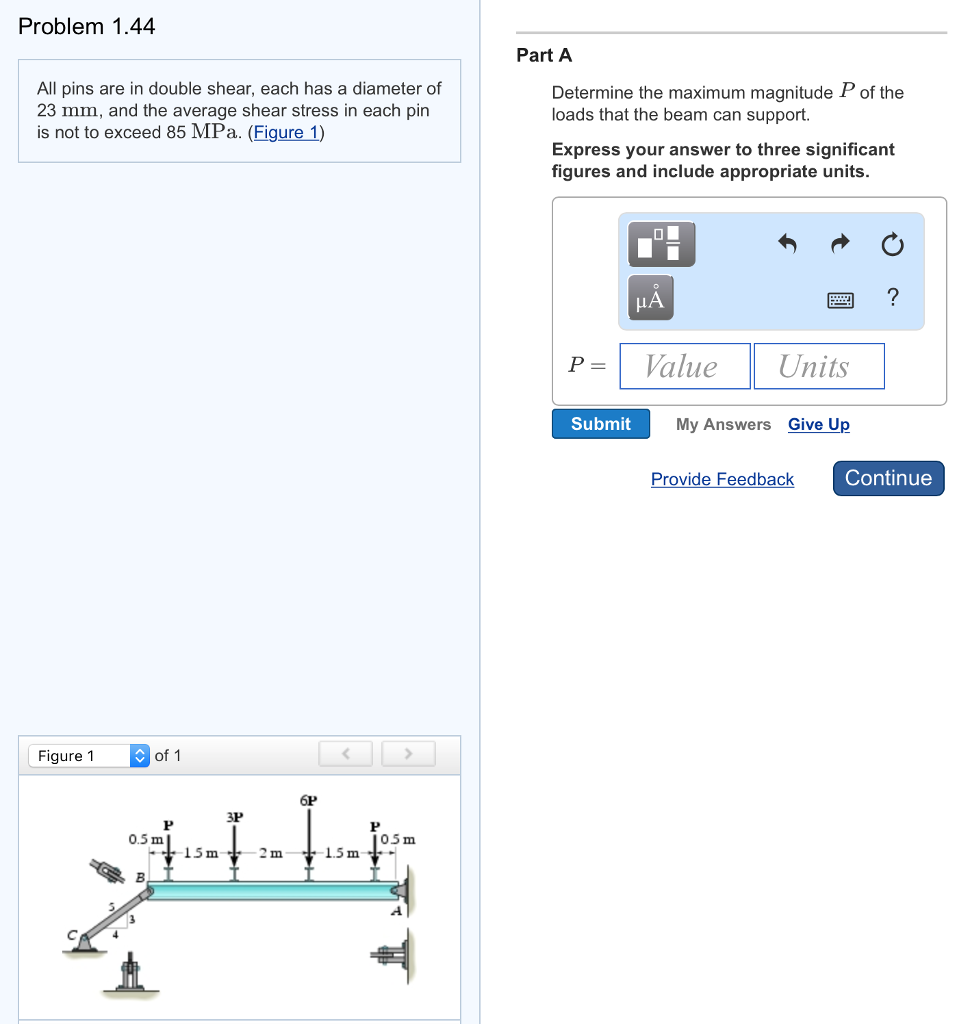 Solved All pins are in double shear, each has a diameter of | Chegg.com