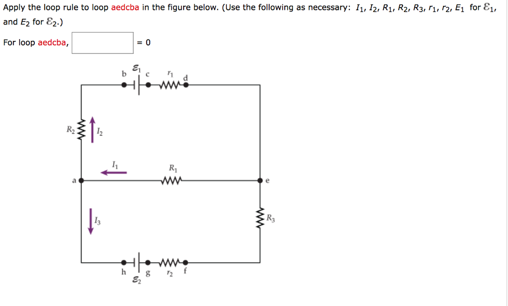 Solved Apply the loop rule to loop aedcba in the figure | Chegg.com