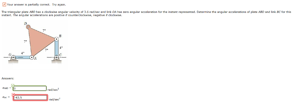 Solved Your answer is partially correct. Try again. The | Chegg.com