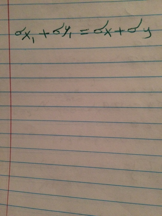 Sigma x1 + sigma y1 = sigma x + sigma y | Chegg.com