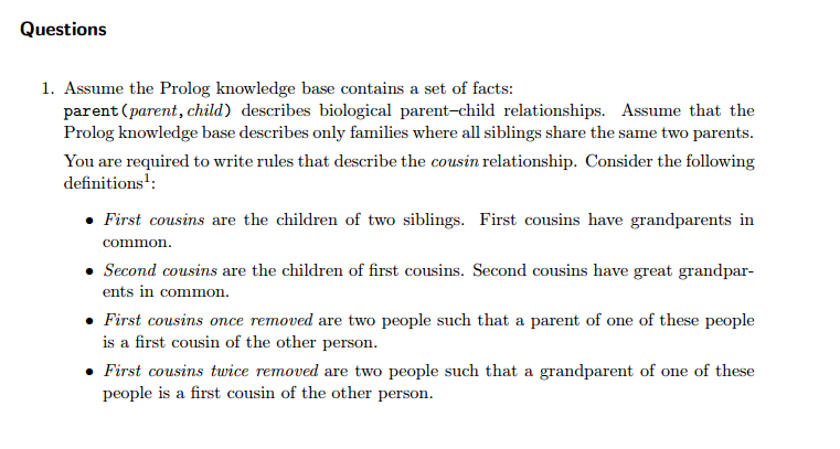 Solved Assume The Prolog Knowledge Base Contains A Set Of 5830