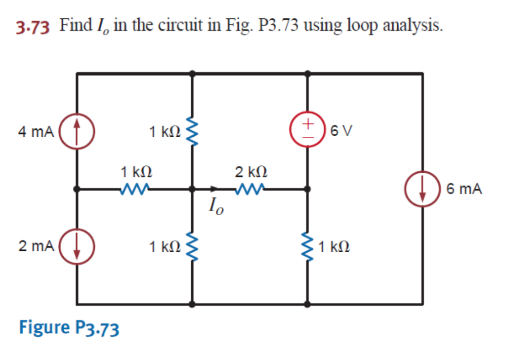 Solved 3.73 Find I, in the circuit in Fig. P3.73 using loop | Chegg.com