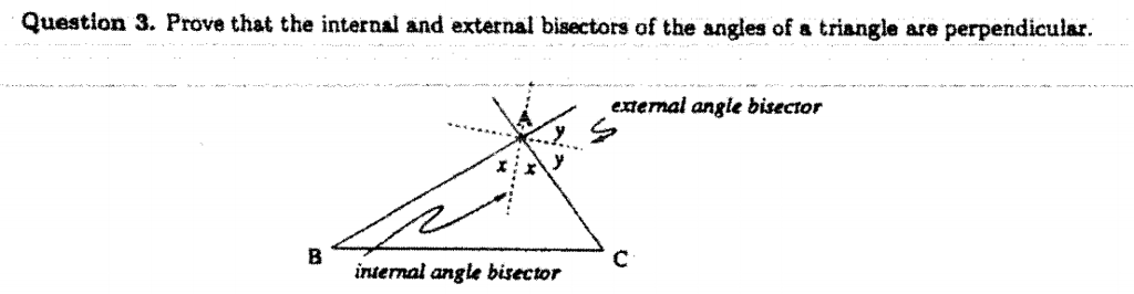 Solved Prove that the internal and external bisectors of the | Chegg.com