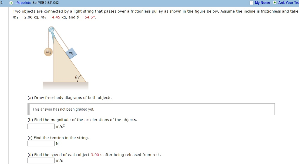 Solved Two Objects Are Connected By A Light String That
