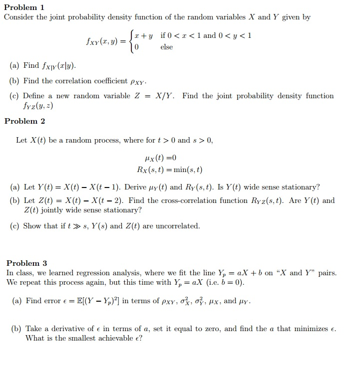 Consider the joint probability density function of | Chegg.com