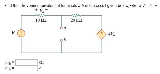 Solved Find the Thevenin equivalent at terminals a-b of the | Chegg.com