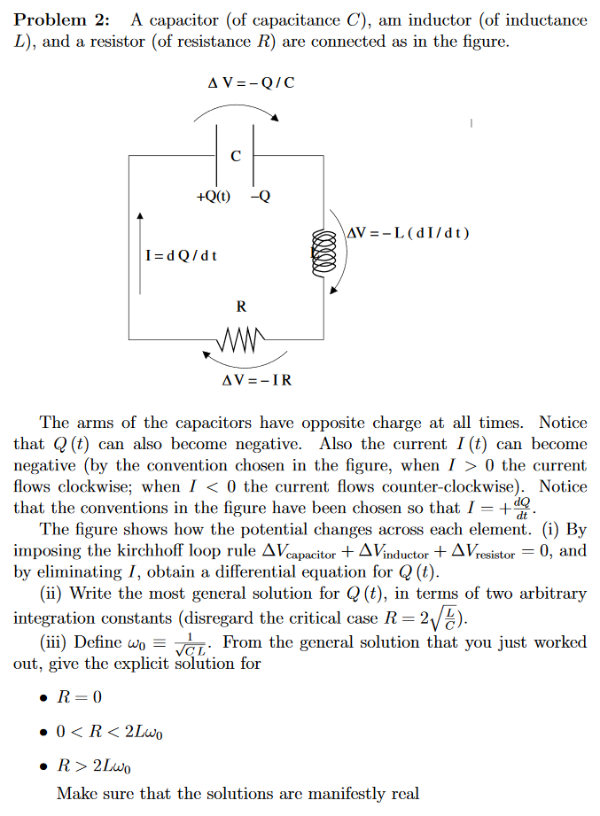 Solved Problem 2: A capacitor (of capacitance C), am | Chegg.com