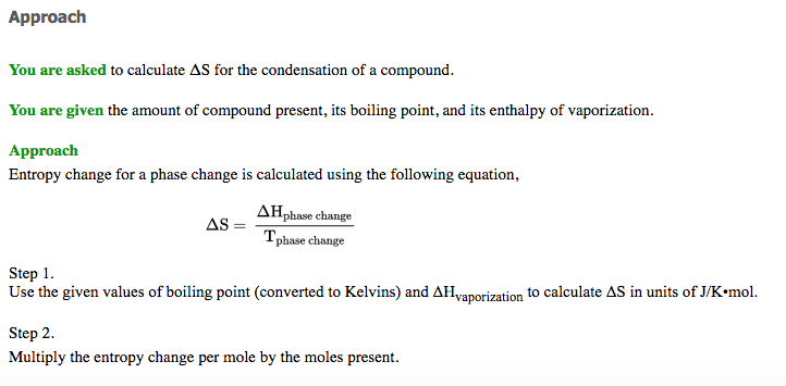 Solved Calculate the entropy change when a gas condenses at | Chegg.com