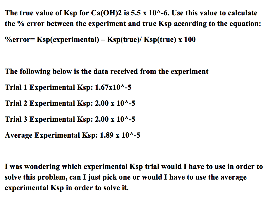 Solved The true value of Ksp for Ca(OH)2 is 5.5 times 10^-6. | Chegg.com
