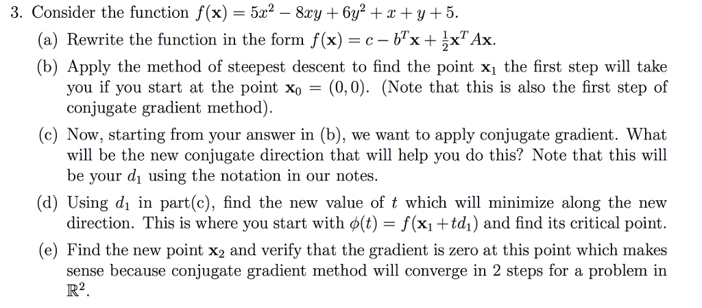 3 Consider The Function F X 5x2 8xy 6y2 X Y