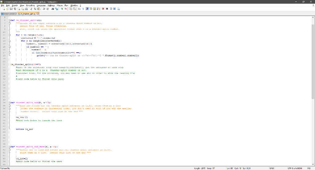 Solved Prob 5 Thunder split Numbers An Integer N Is Called Chegg