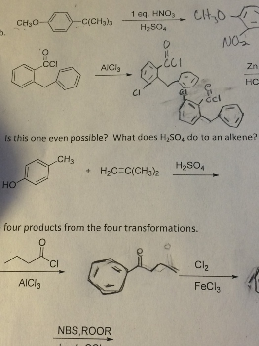 Solved Is this even possible? What does H2SO4 do to an | Chegg.com
