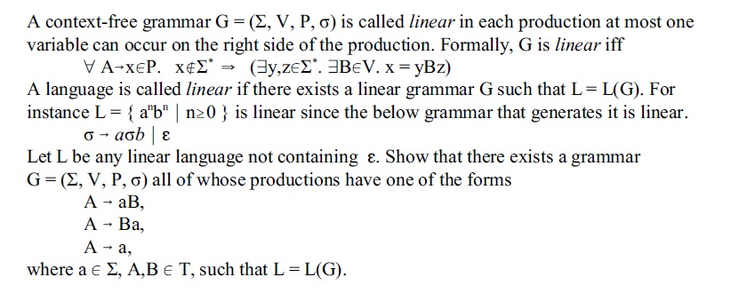 Solved A context-free grammar G-(Σ, V, P, σ) is called | Chegg.com