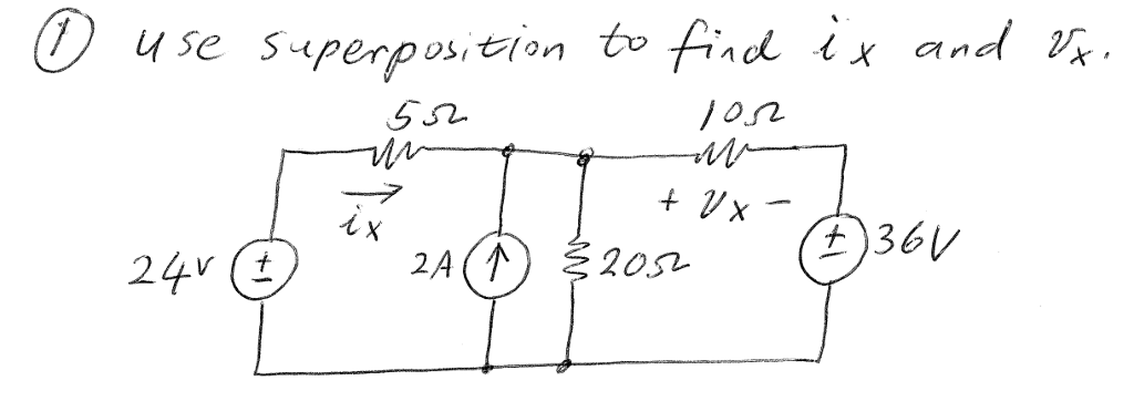 Solved Use superposition to find i_x and v_x. | Chegg.com