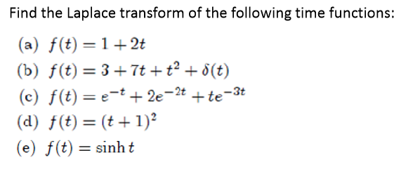 Solved Find the Laplace transform of the following time | Chegg.com