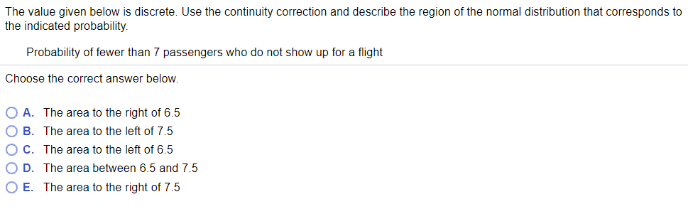 Solved The value given below is discrete. Use the continuity | Chegg.com