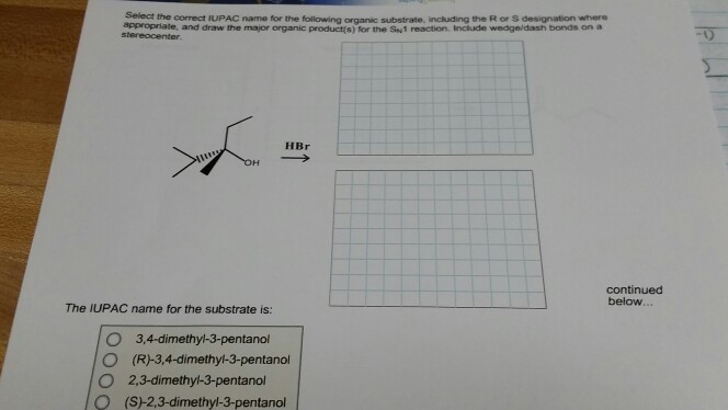Solved Select the correct IUPAC name for the following | Chegg.com
