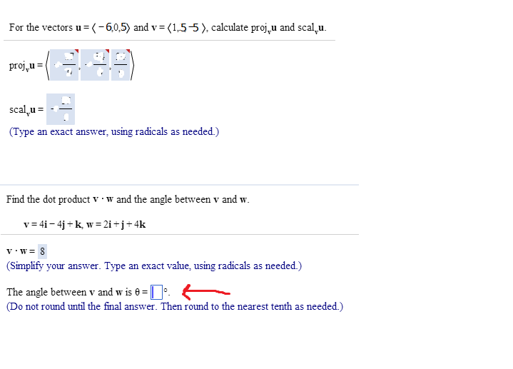 Solved For the vectors u = (- 6,0,5) and v = (1,5,-5 ), | Chegg.com