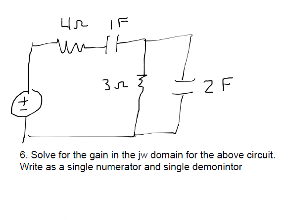 Solved Solve for the gain in the jw domain for the above | Chegg.com