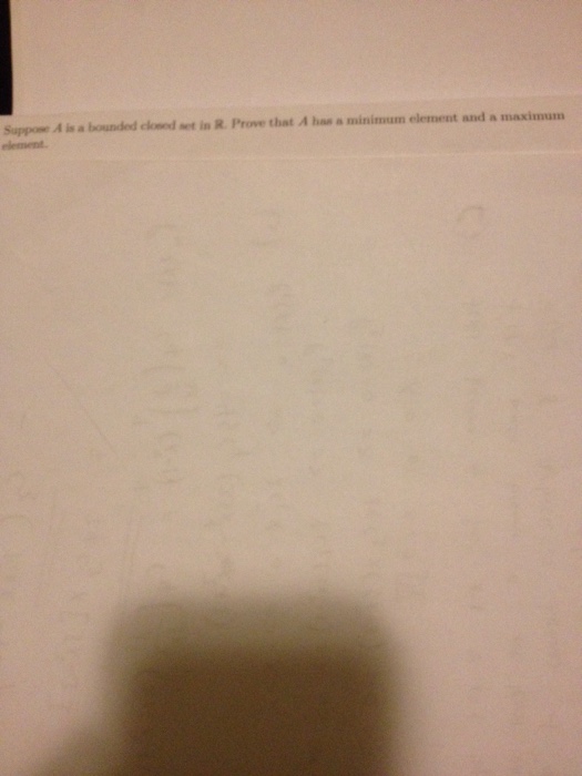 Solved Suppose A is a bounded closed set in R. Prove that A | Chegg.com