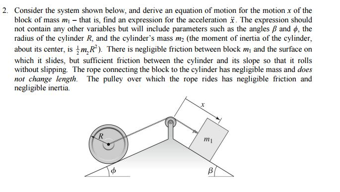 Solved System Dynamics, derive an equation of motion for the | Chegg.com
