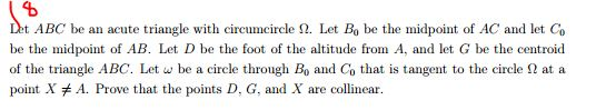 Solved t ABC be an acute triangle with circumcircle Ω. Let | Chegg.com